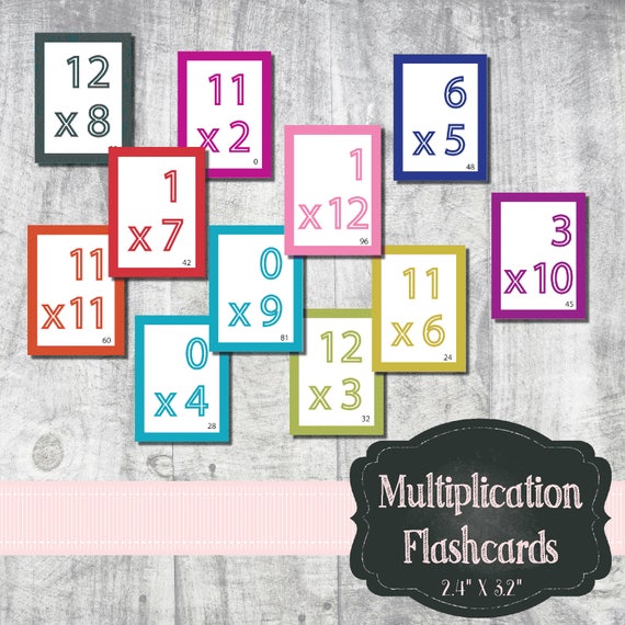 Multiplication Flash Cards | Etsy