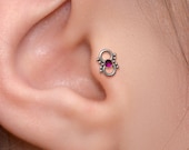Titanium Tragus Piercing Cartilage Piercing Ruby Tragus | Etsy