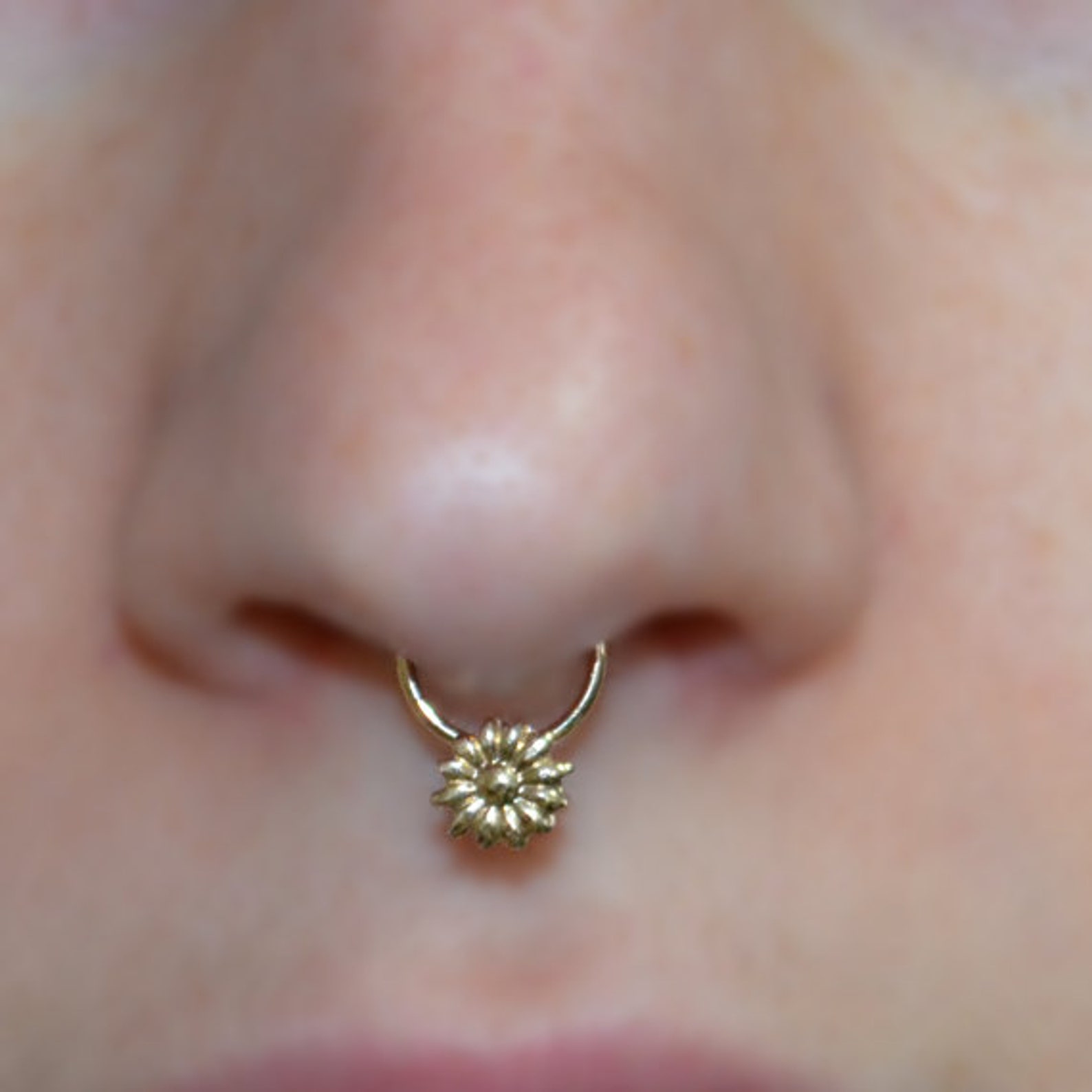 6mm Flower Septum Ring Silver Nose Ring Helix Earring - Etsy