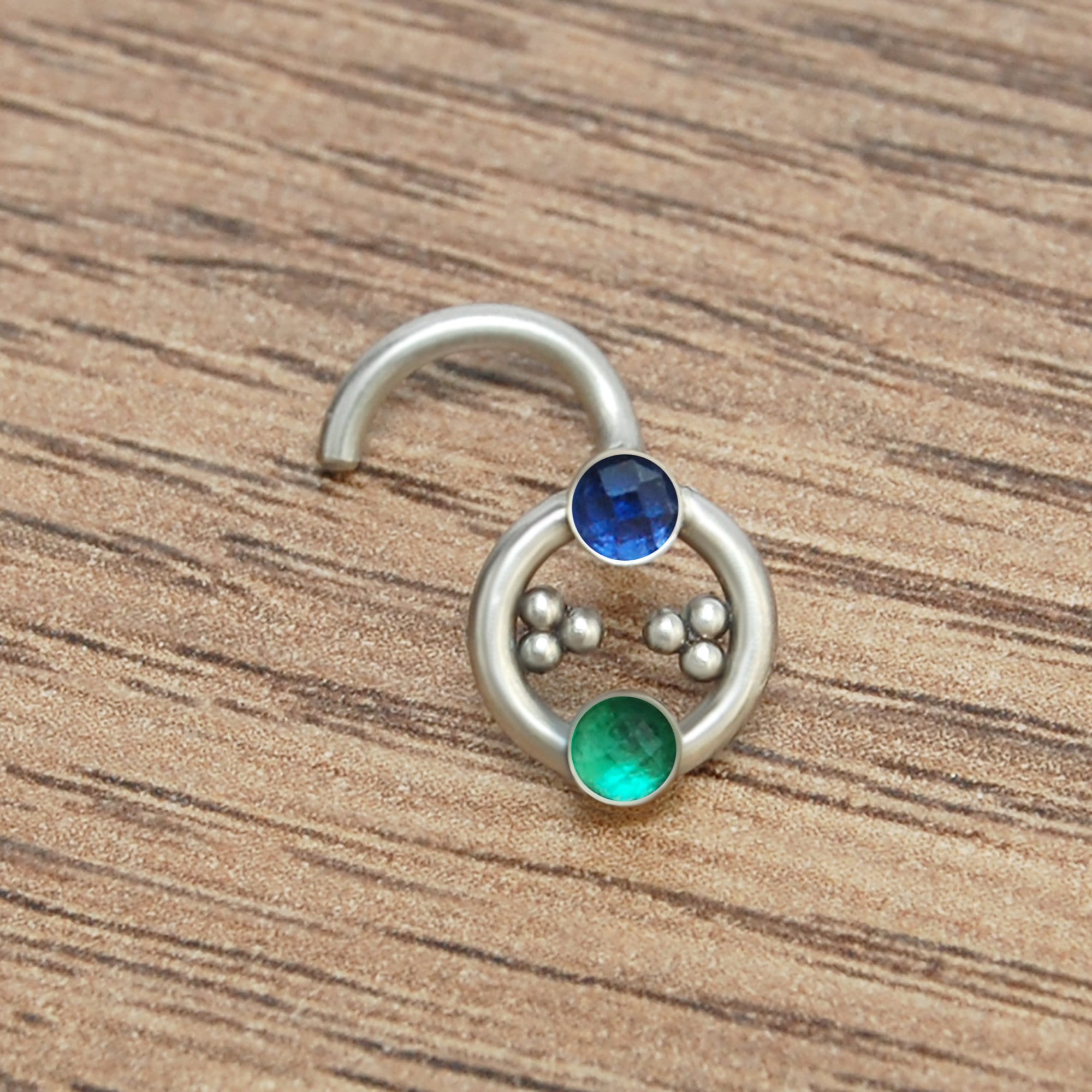Emerald Nose Ring Titanium 20g Nose Stud Ring 18g Nose - Etsy
