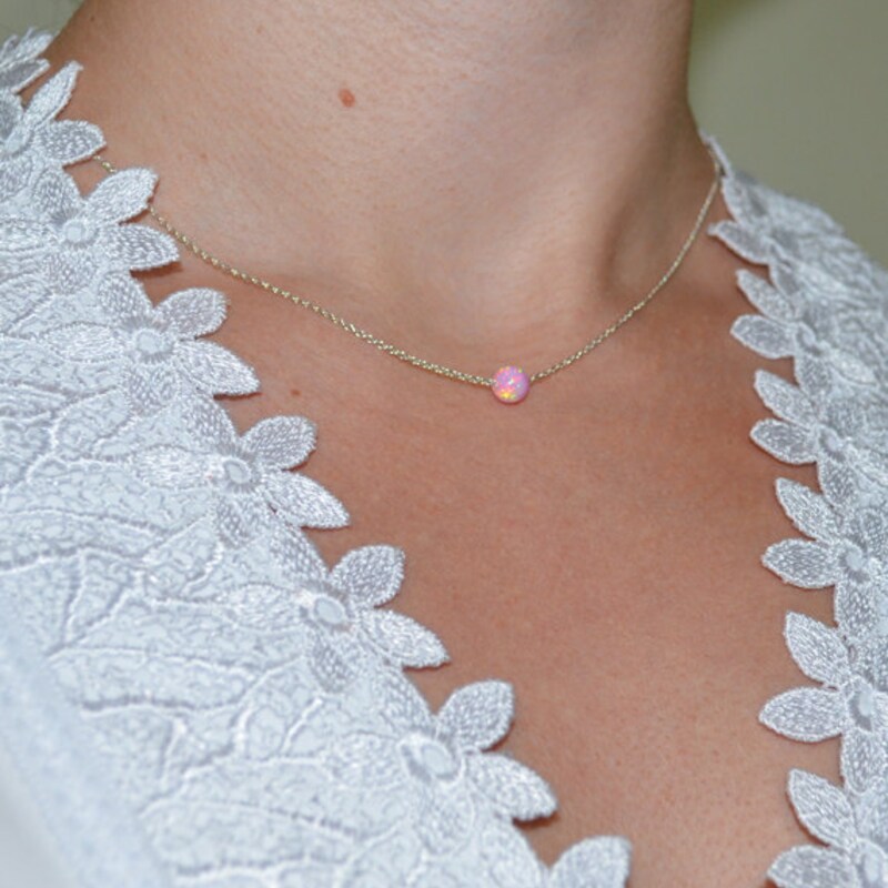 Pink Simple Necklace - Etsy