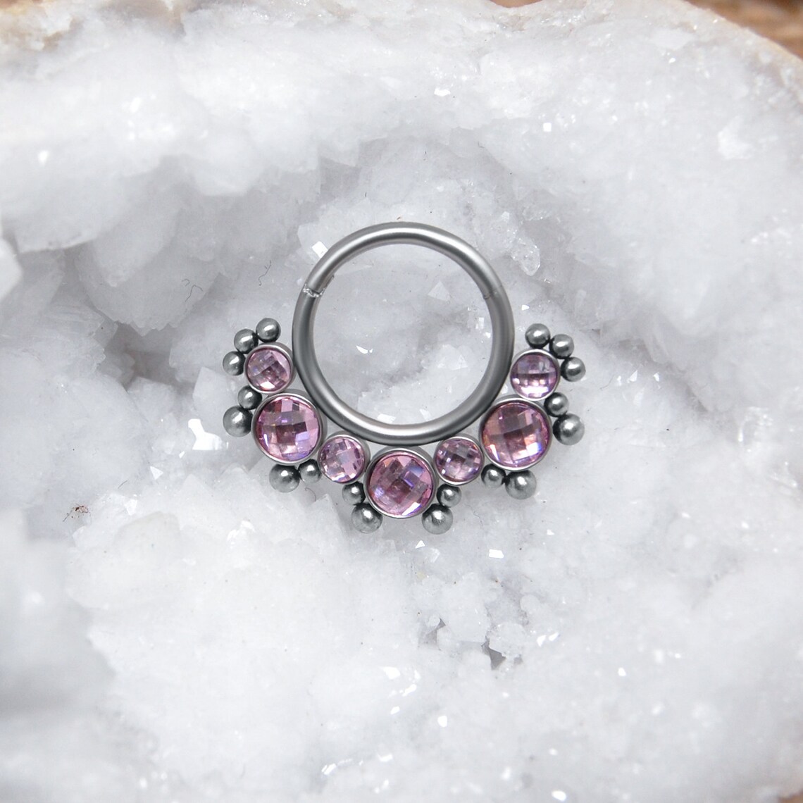 Septum Hoop CZ Septum Ring 16g Daith Jewelry Surgical | Etsy