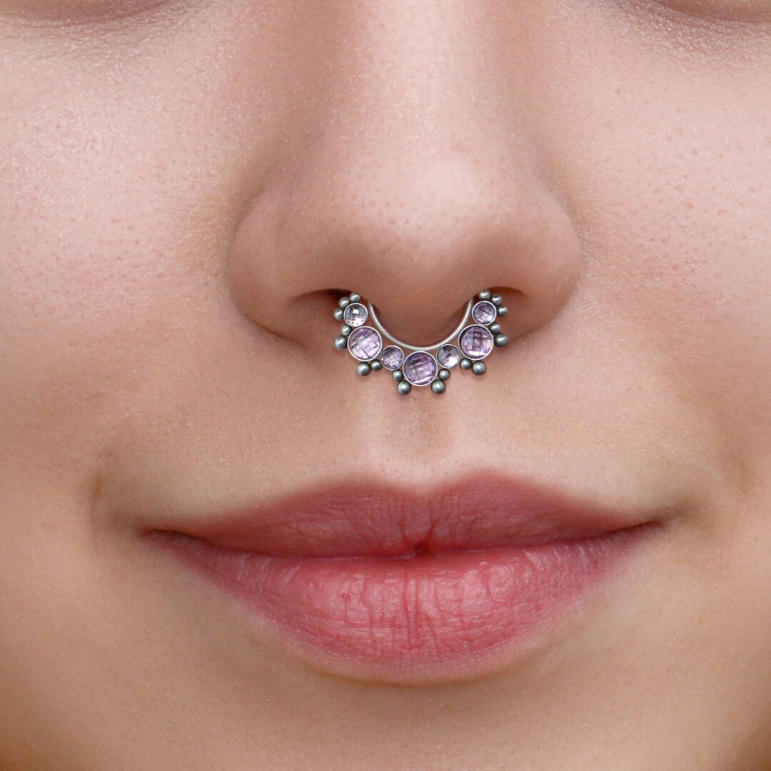 Septum Hoop - CZ Septum Ring 16g - Daith Jewelry Surgical Steel ...