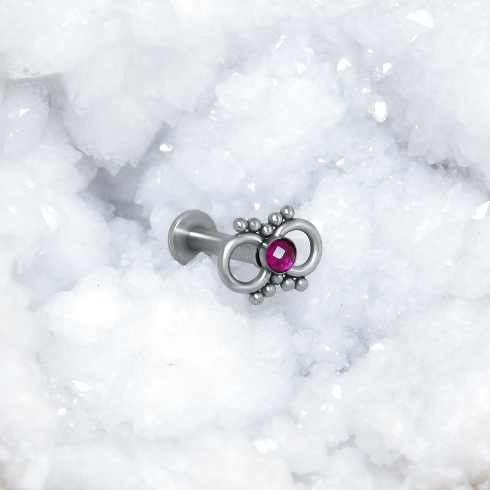 Titanium Tragus Piercing Cartilage Piercing Ruby Tragus | Etsy