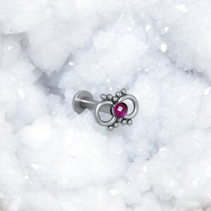 Titanium Tragus Piercing - Cartilage Piercing Ruby - Tragus Labret Stud ...