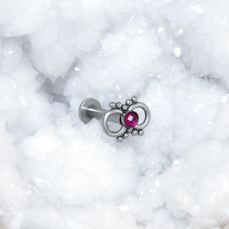 Titanium Tragus Piercing Cartilage Piercing Ruby Tragus | Etsy