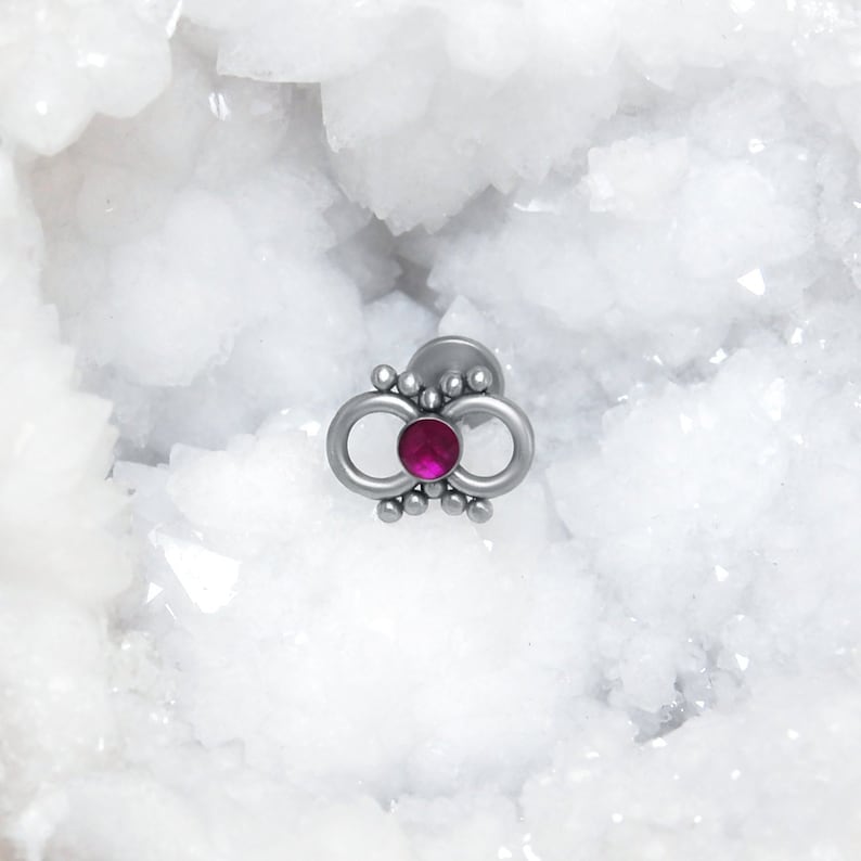 Titanium Tragus Piercing Cartilage Piercing Ruby Tragus | Etsy