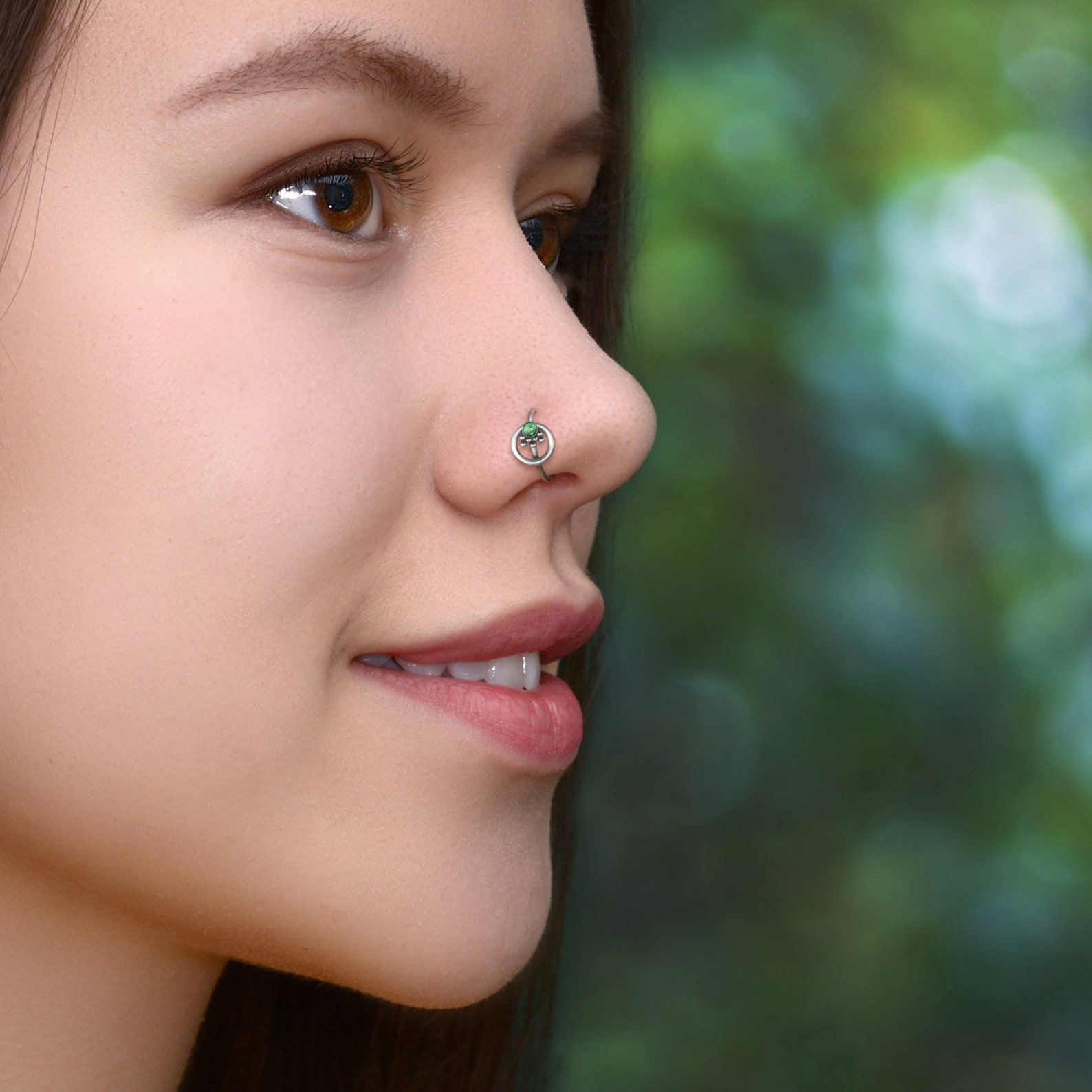 Titanium Nose Hoop Ring 20g CZ Nose Ring Nose Earring | Etsy