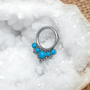 Septum Hoop - Turquoise Septum Ring 16g - Daith Jewelry Surgical Steel ...