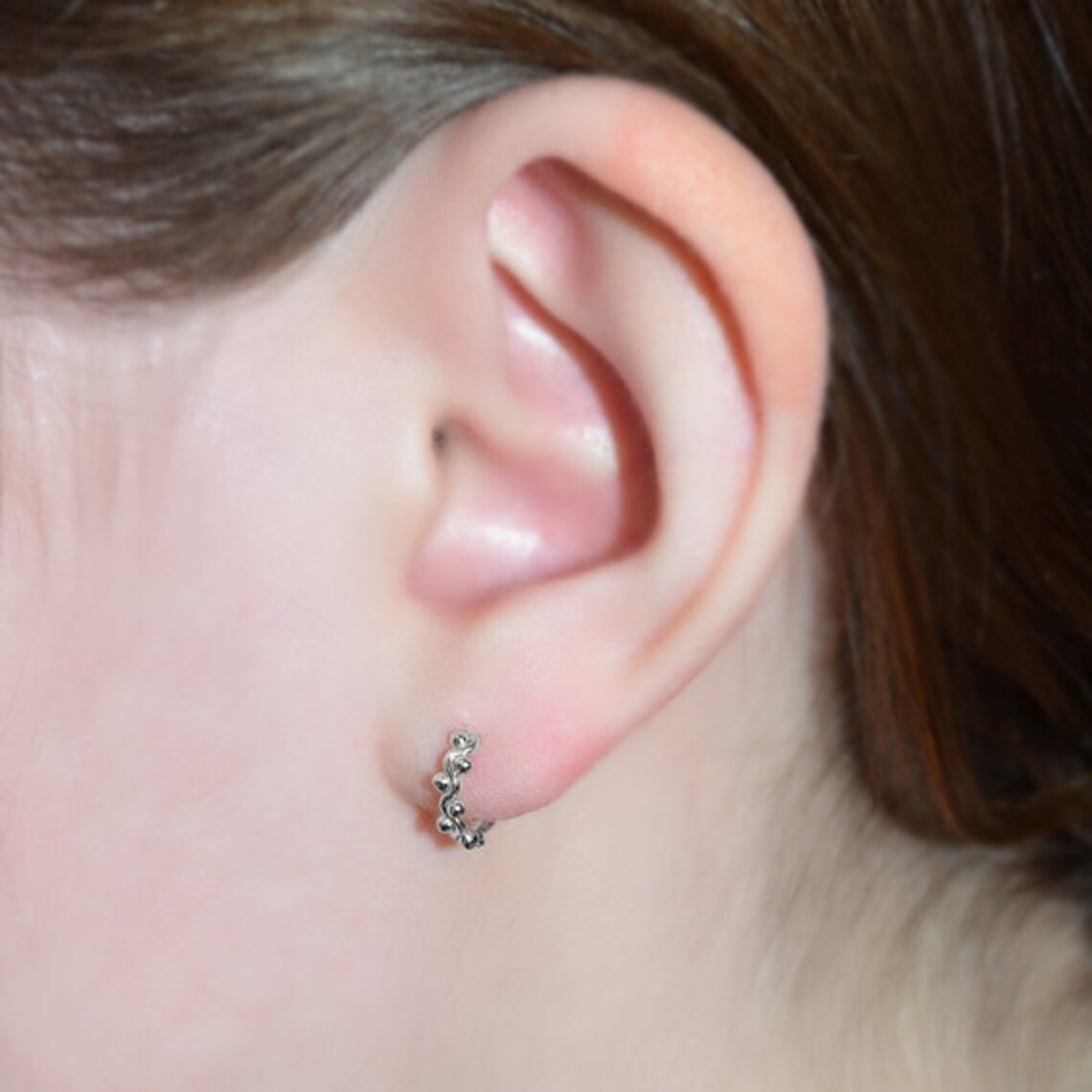 Small Nose Ring - Silver Nose Hoop - Tragus Earring - Cartilage Hoop ...