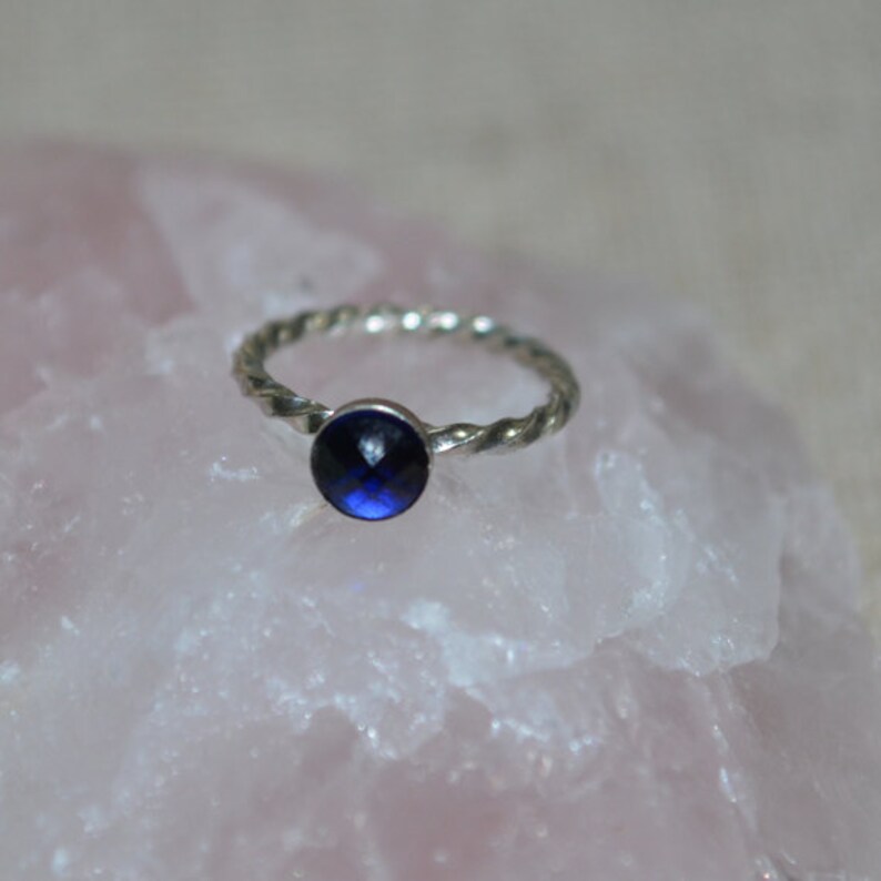 Tragus Earring - Silver Nose Piercing - Helix Ring - Sapphire Tragus ...