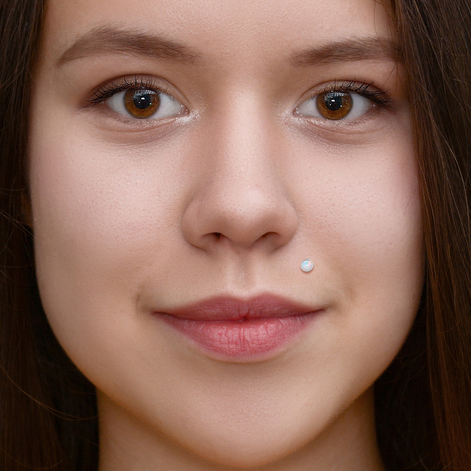 Titanium Monroe Lip Ring Opal Philtrum Jewelry Medusa | Etsy