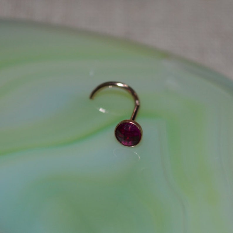 Gold Nose Stud 3mm Red Ruby Nose Ring Nose Screw Tragus | Etsy