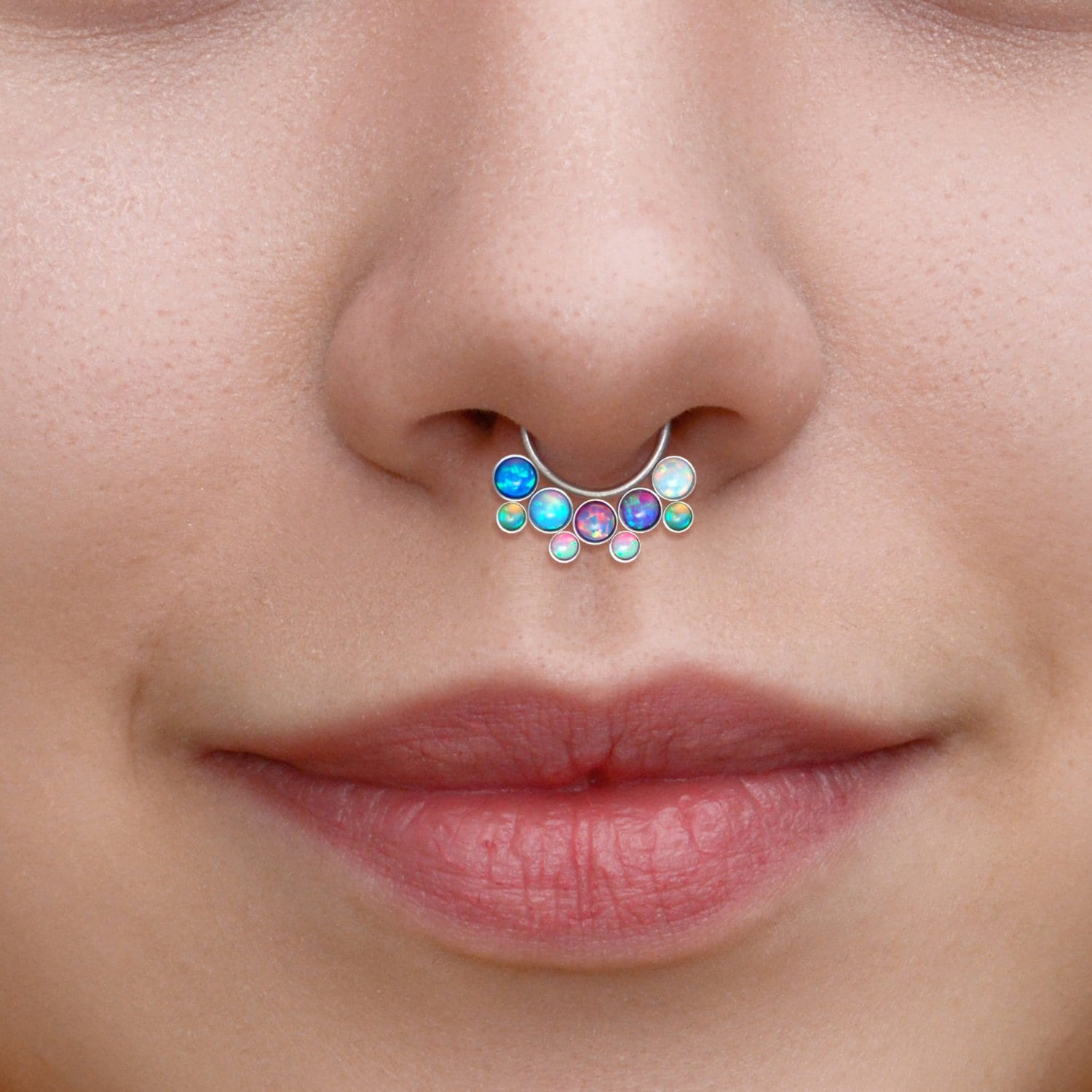 Daith Earring - Surgical Steel Septum Piercing Jewelry - Opal Daith ...