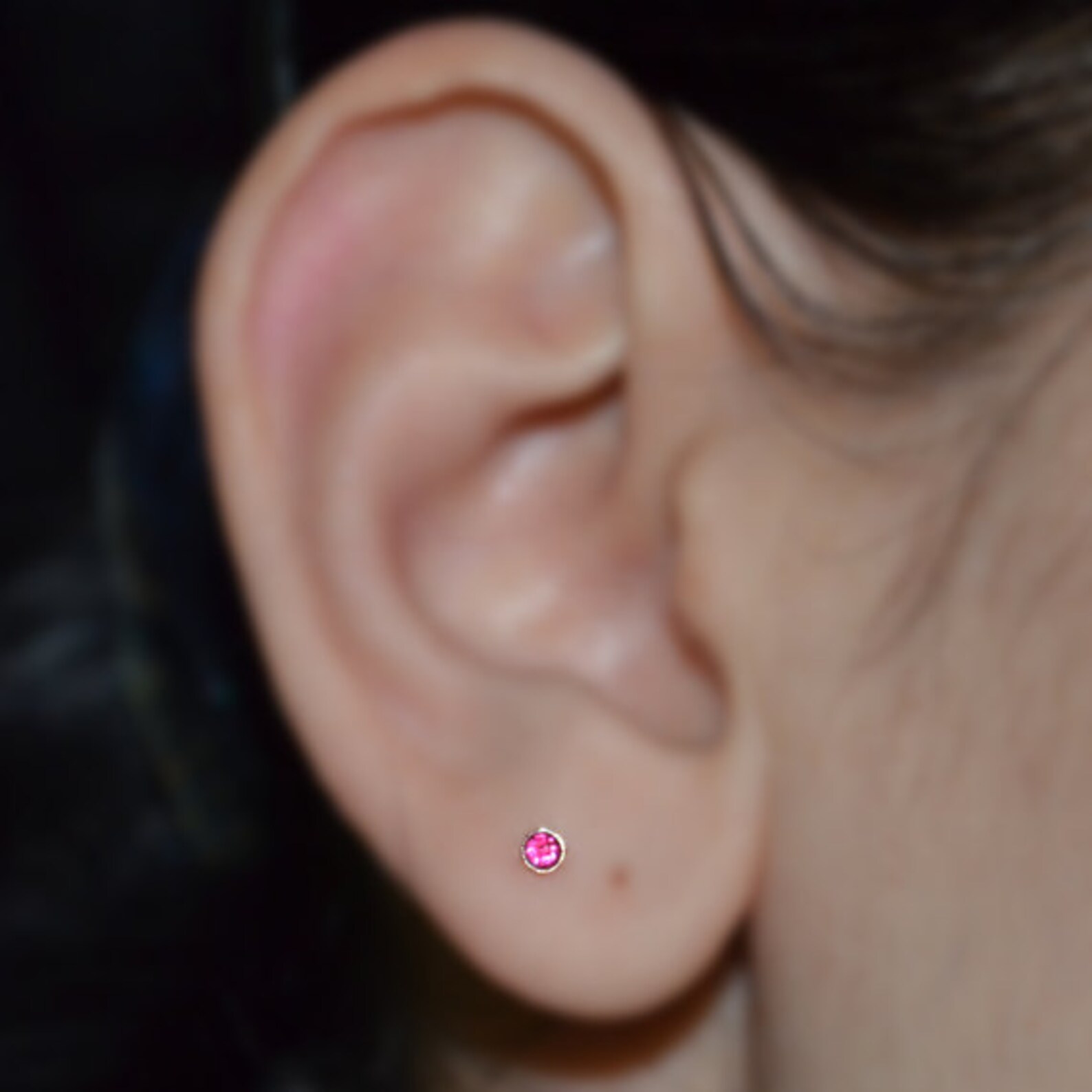 Gold Nose Stud 2mm Red Ruby Nose Ring Nose Screw Tragus | Etsy