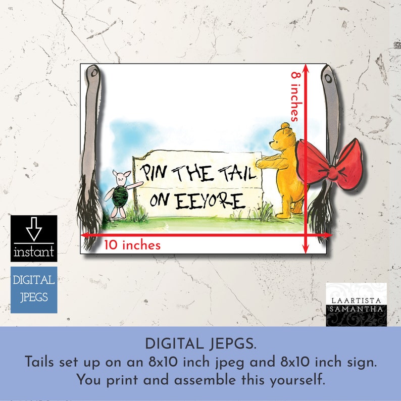 Classic Pooh Pin the Tail on Eeyore Game/8x10 Printable - Etsy