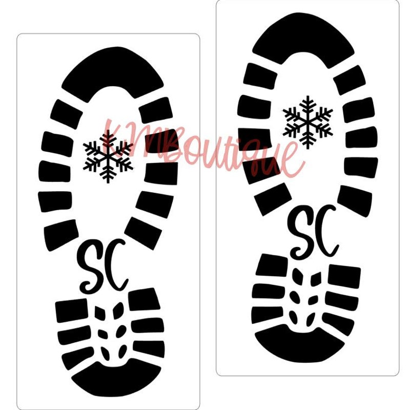 Santa Boot Stencil - Etsy