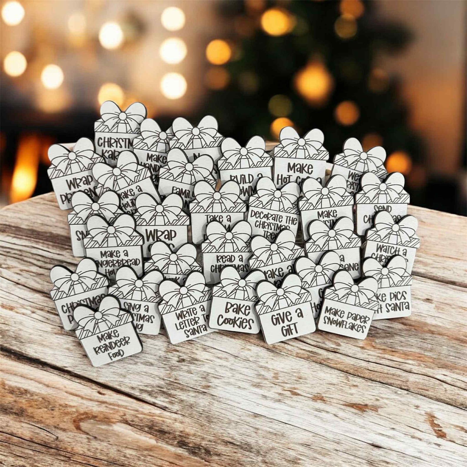 Christmas 30 Activity Tokens SVG DOWNLOAD, Laser File, Christmas ...