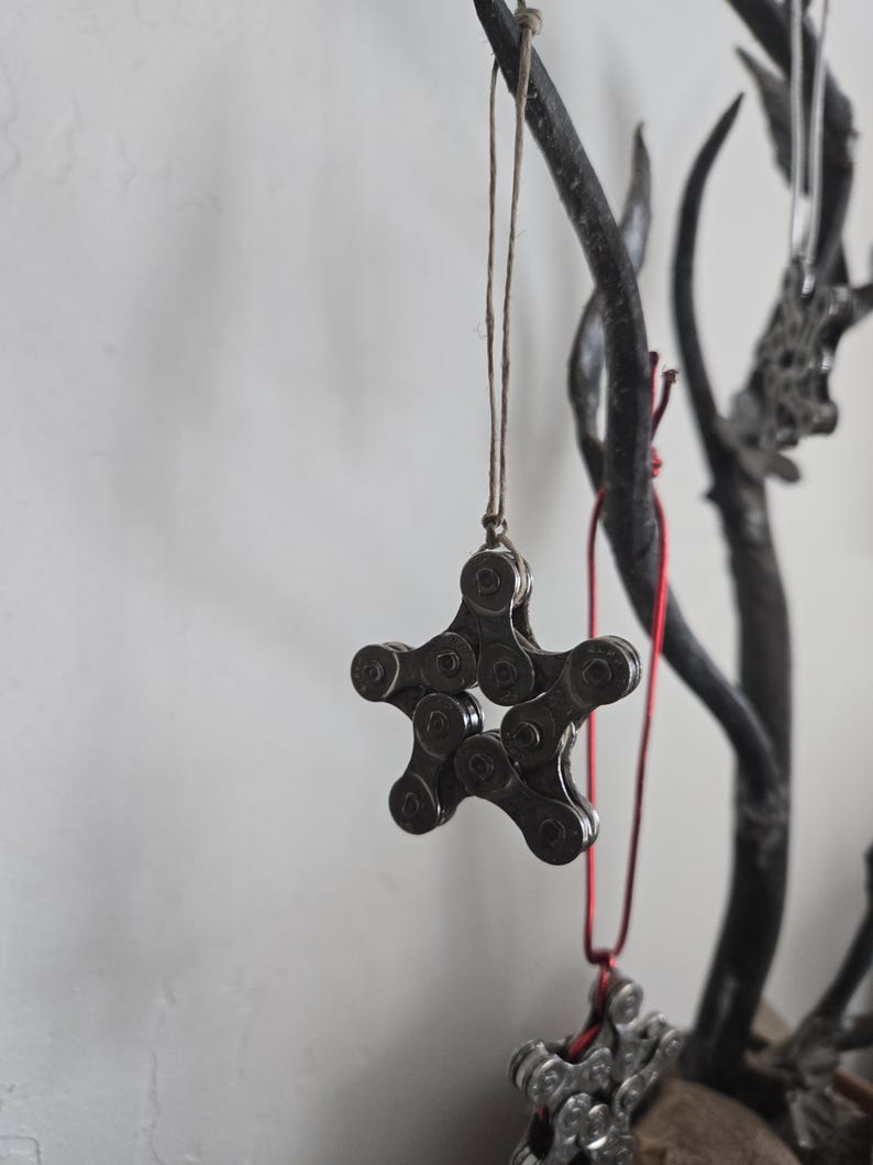 Upcycled Angel Christmas Ornament. Bicycle Chain. STAR. Each One is ...