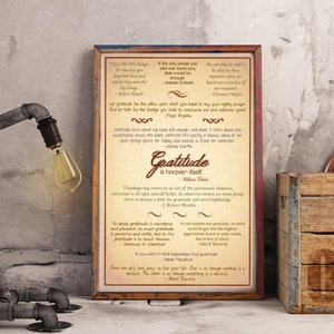 Gratitude Quotes Poster - Etsy