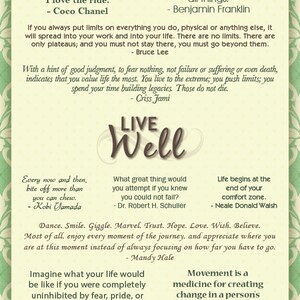 Live Well Quotes Poster - Customizable - Etsy