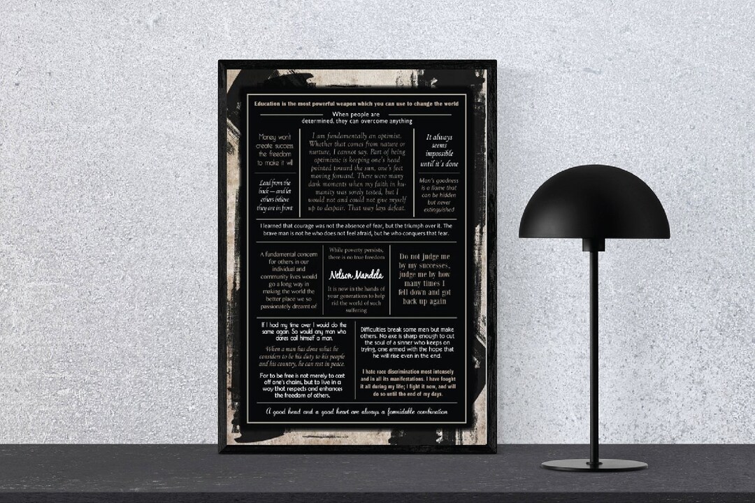 Nelson Mandela Quote Collection Poster - Etsy