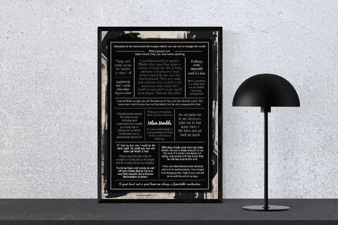 Nelson Mandela Quote Collection Poster - Etsy