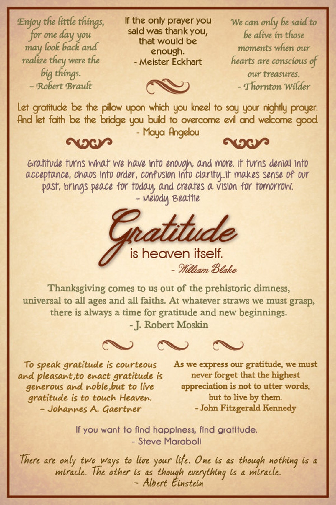 Gratitude Quotes Poster - Etsy