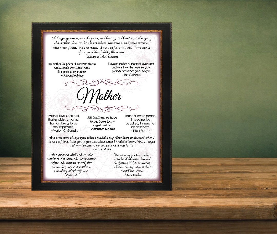Mother Quote Poster - Etsy