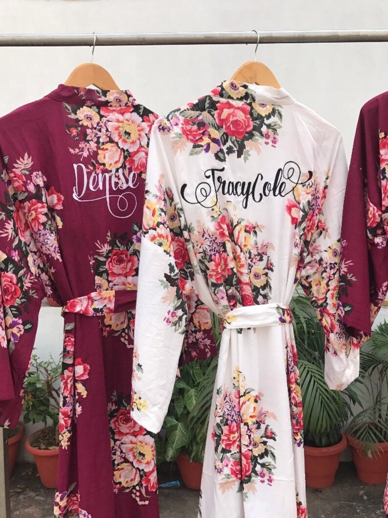 Bridesmaid Robes. Long Robe. Bridesmaid Gift. Kimono. Bridal - Etsy