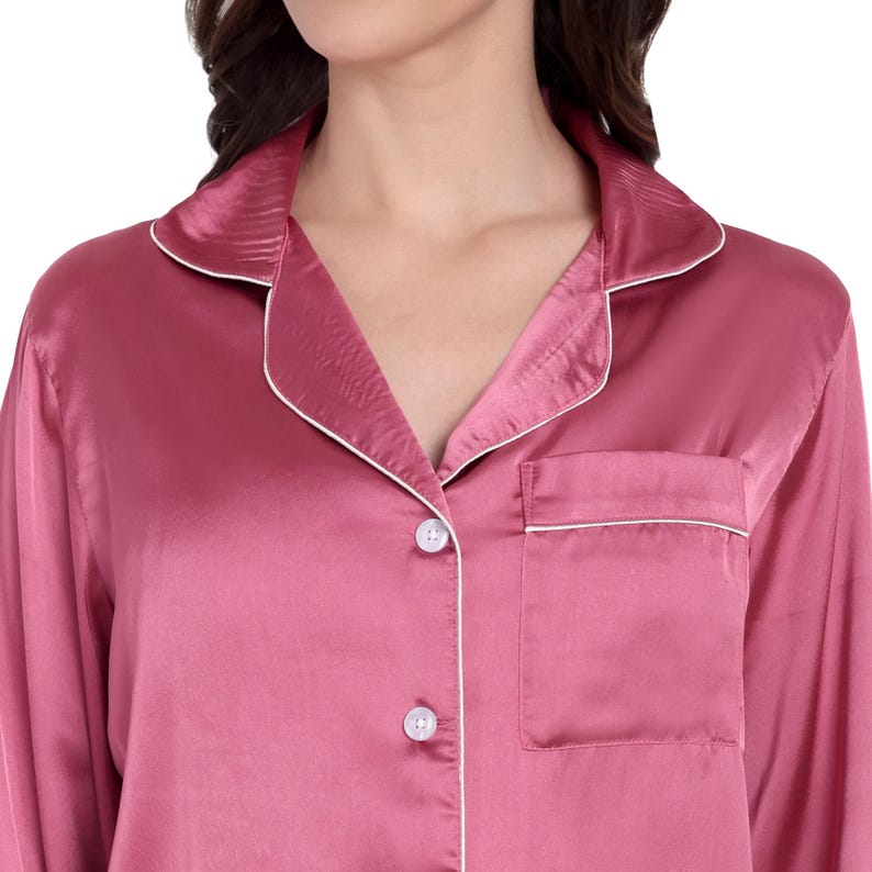 Silky Satin Bridesmaid Pajamas, Personalized Bridal Party Pjs in Brown ...