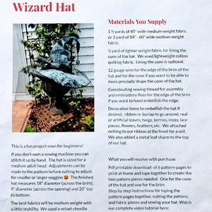 Witch or Wizard Hat Pdf Pattern With Complete Video Tutorial Link - Etsy