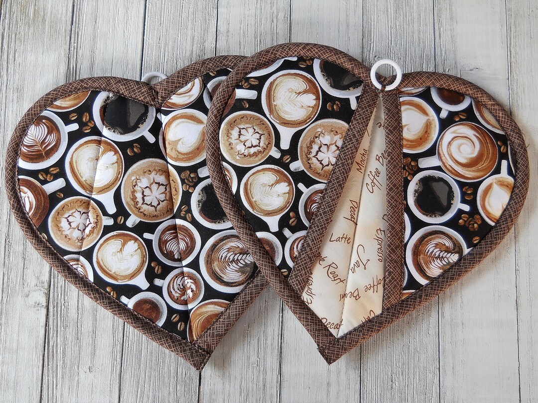 Coffee Pot Holders Trivets Set of 2: Handmade Heart - Etsy