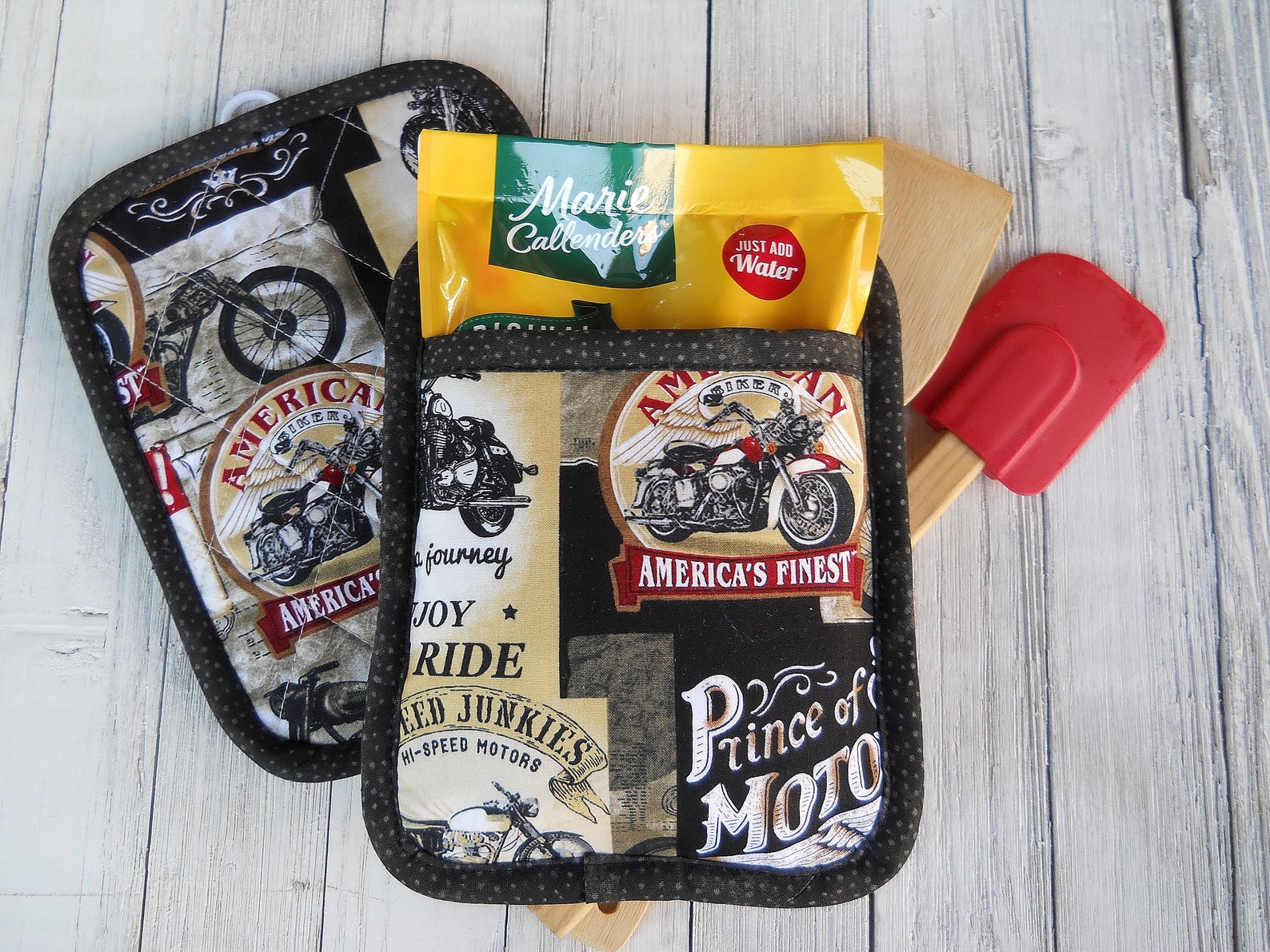 Motorcycle Pot Holders Trivets Set of 2: Harley Riders - Etsy
