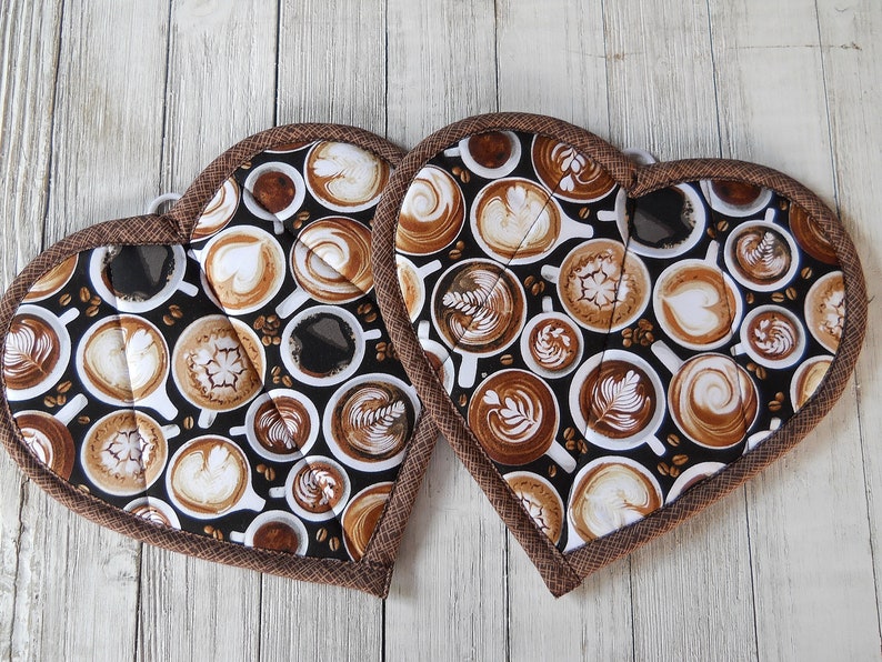 Coffee Pot Holders Trivets Set of 2: Handmade Heart | Etsy