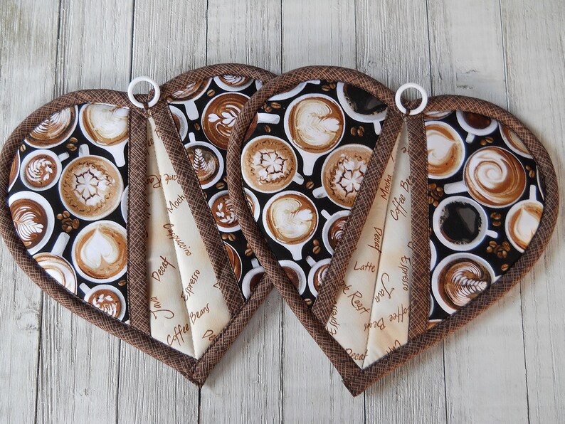 Coffee Pot Holders Trivets Set of 2: Handmade Heart | Etsy