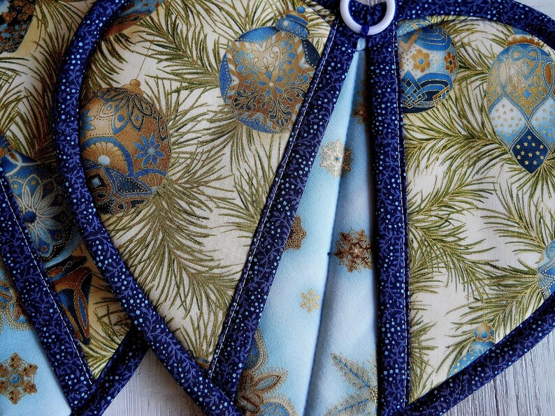 Christmas Potholders Trivets Set of 2: Tree Ornaments Heart | Etsy