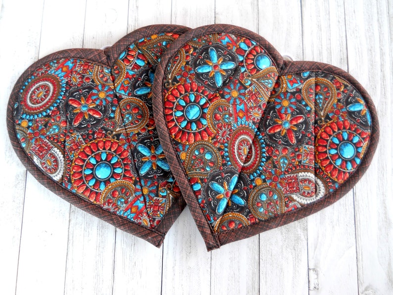 Southwest Navajo Pot Holders Trivets Set of 2: Handmade - Etsy