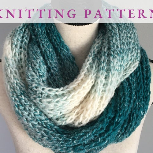 Knit Infinity Scarf Pattern Beginner Knitting Pattern Easy - Etsy