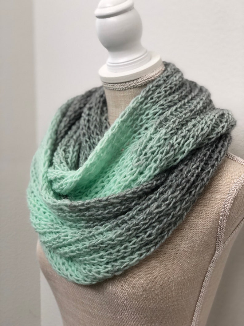 Knit Infinity Scarf Pattern Beginner Knitting Pattern Easy - Etsy
