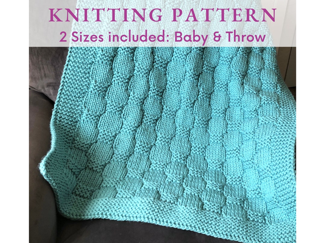 Woven Checkers Knit Blanket Pattern: Easy Beginner Afghan (digital ...
