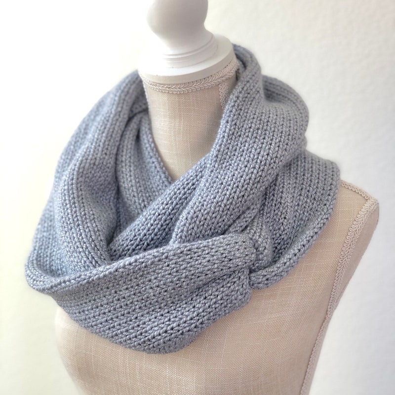 Gray Knitted Scarf - Etsy