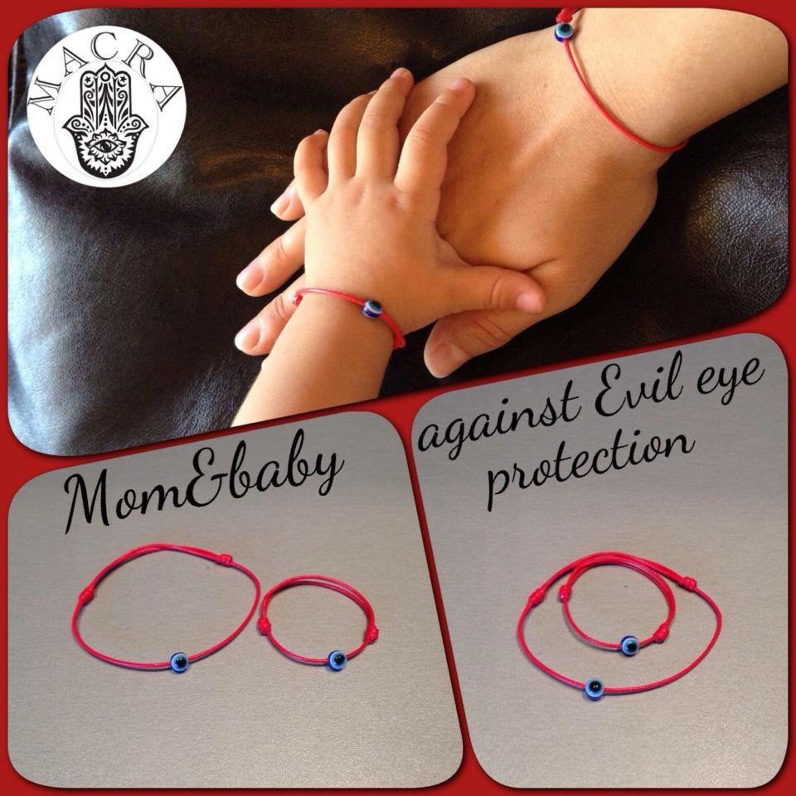 Red String "evil Eye" Bracelet. Red String Kabbalah Bracelet. Blue Evil ...