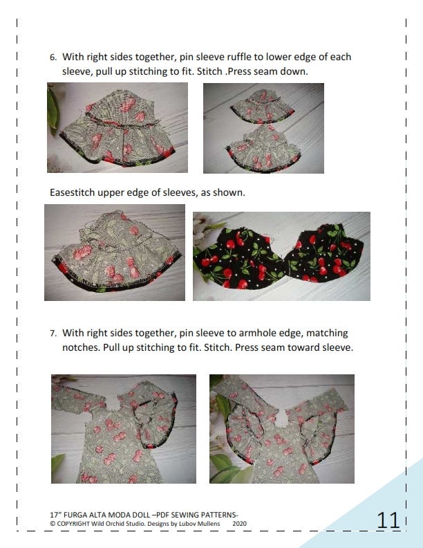 Furga Dress PDF Sewing Patterns for 17" Furga Alta Moda "s" Dolls- Doll ...