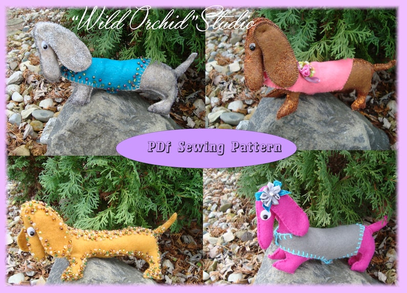 DACHSHUND Pattern,felt Dog Pattern,stuffed Dachshund Pattern, Dog ...