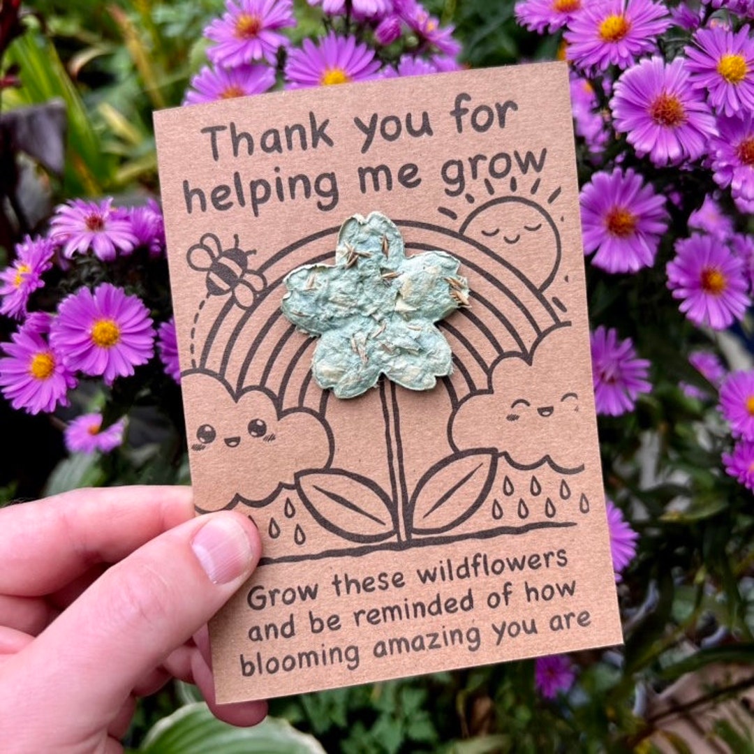 Thank You for Helping Me Grow Wildflower Seed Bomb Greeting Card With ...