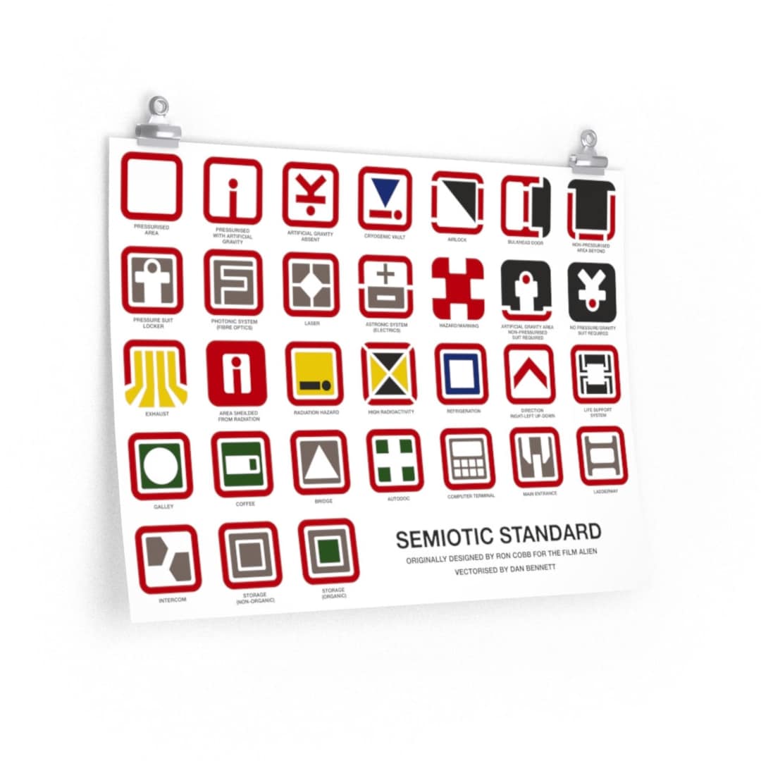 Alien 1979 Nostromo Semiotic Standard Signs Poster - Etsy