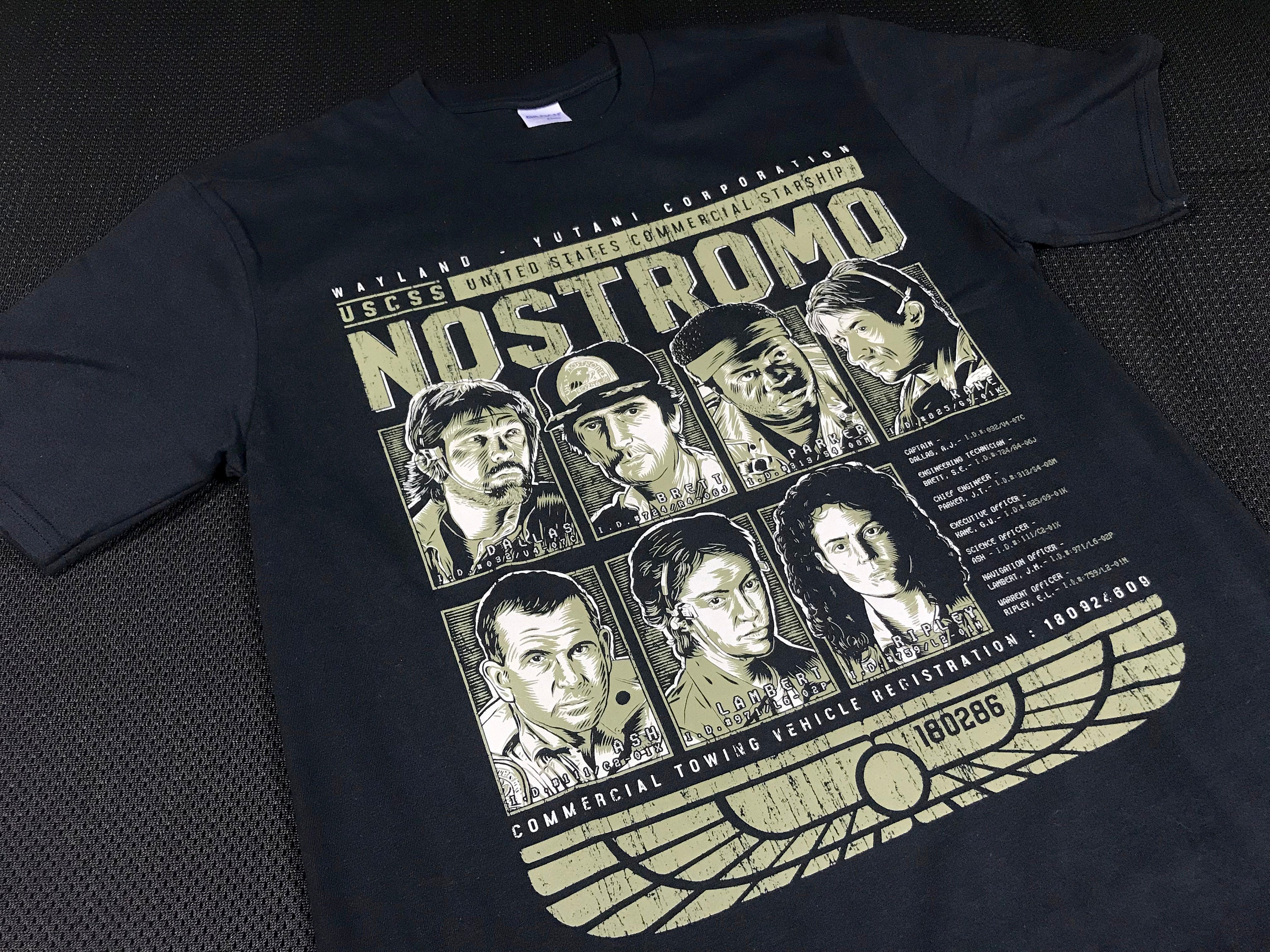 Alien 1979 USSCS Nostromo Crew T Shirt Black Screen Printed | Etsy