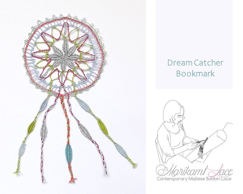 DREAM CATCHER Bobbin Lace Bookmark Star Bookmark Maltese - Etsy