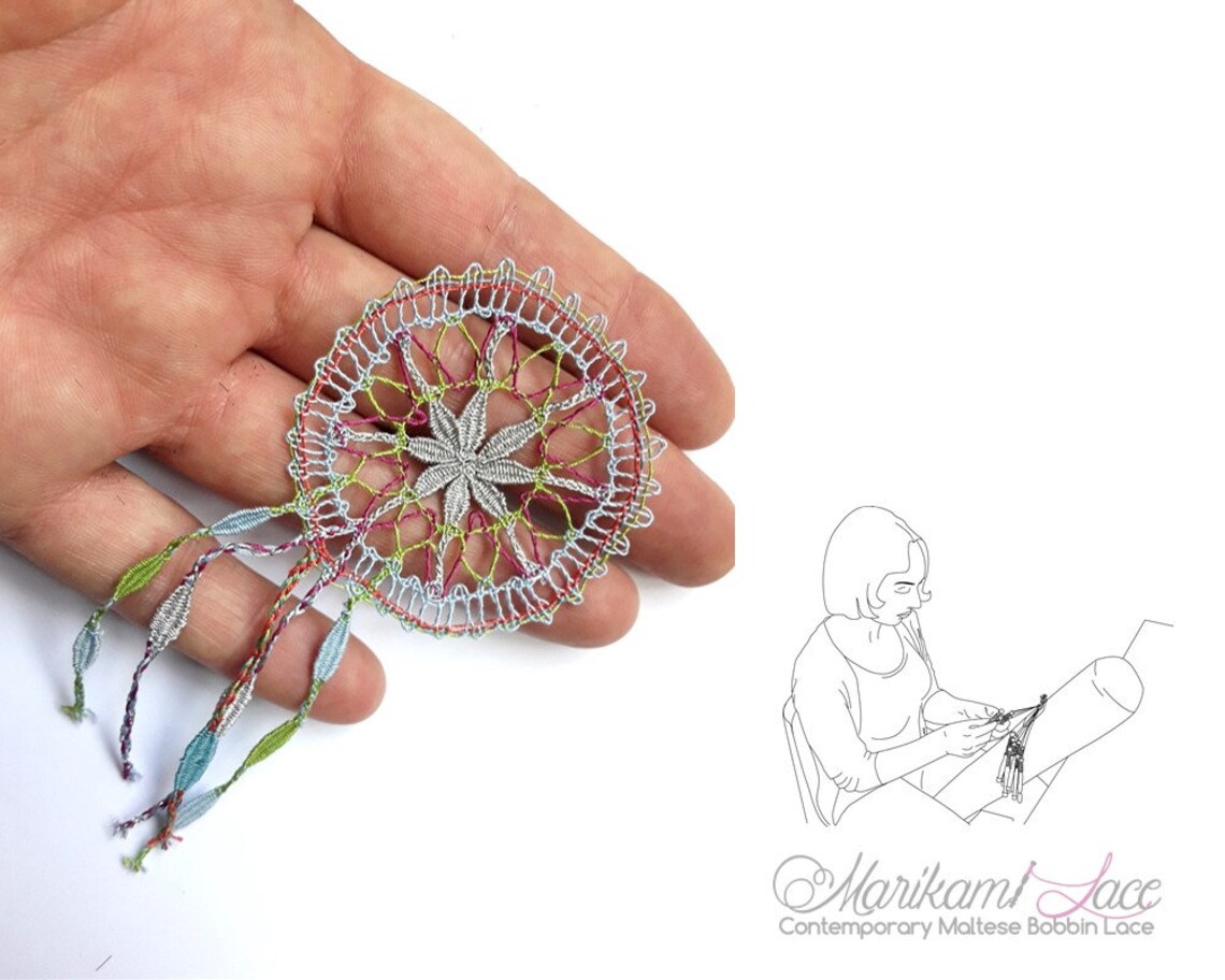 DREAM CATCHER Bobbin Lace Bookmark Star Bookmark Maltese - Etsy